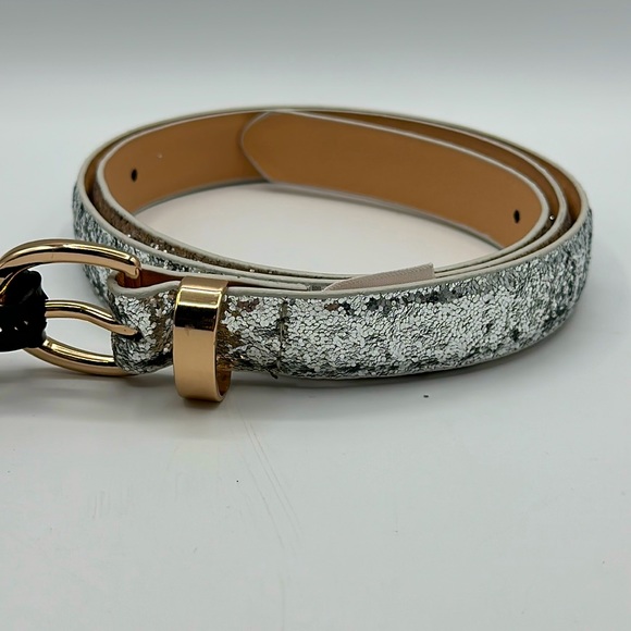 Papaya | Accessories | Nwt Papaya Fancy Silver Glitter Belt One Size ...